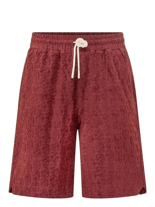Drole De Monsieur Drôle De Monogram Elastic-waist Shorts - Red