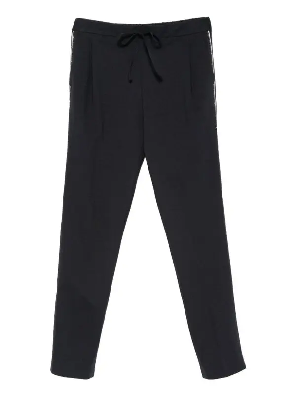 Fabiana Filippi Elastic Waist Trousers With Side Stripes - Black