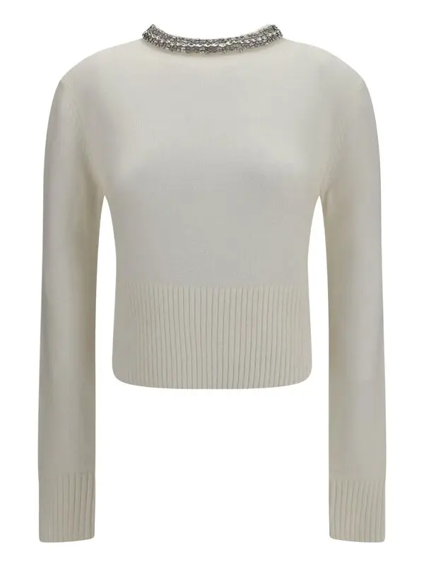 Pinko Embellished Neck Jumper - Gray
