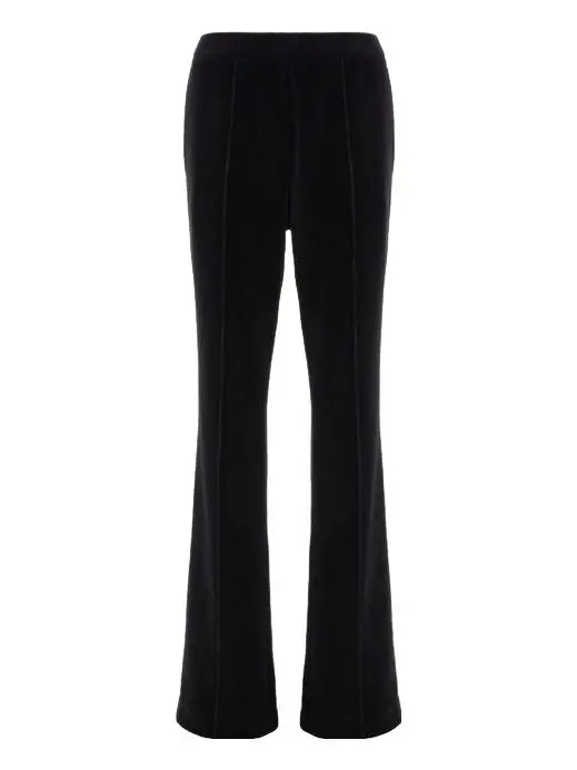 TOM FORD Logo Embroidered Velvet Trousers - Black