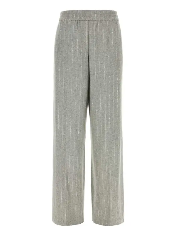 Brunello Cucinelli Striped Casual Trousers - Gray