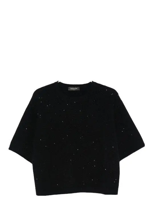 Fabiana Filippi Sequin-embellished Bouclé-knit Sweater - Black