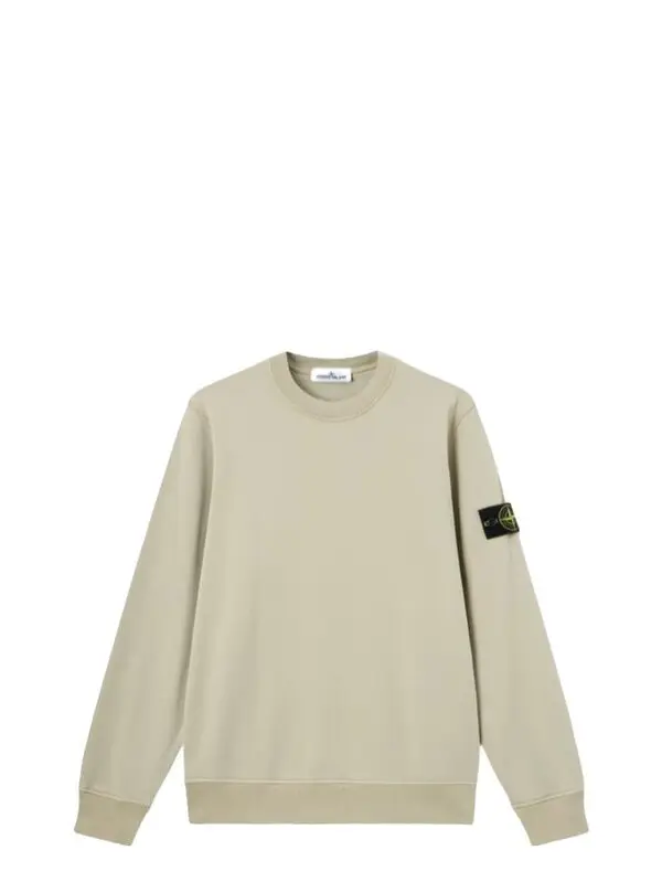 Stone Island Logo Patch Crewneck Sweatshirt - Sand-colored