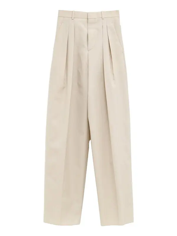 Bottega Veneta Belt Loop High-waisted Pleated Trousers - Nude