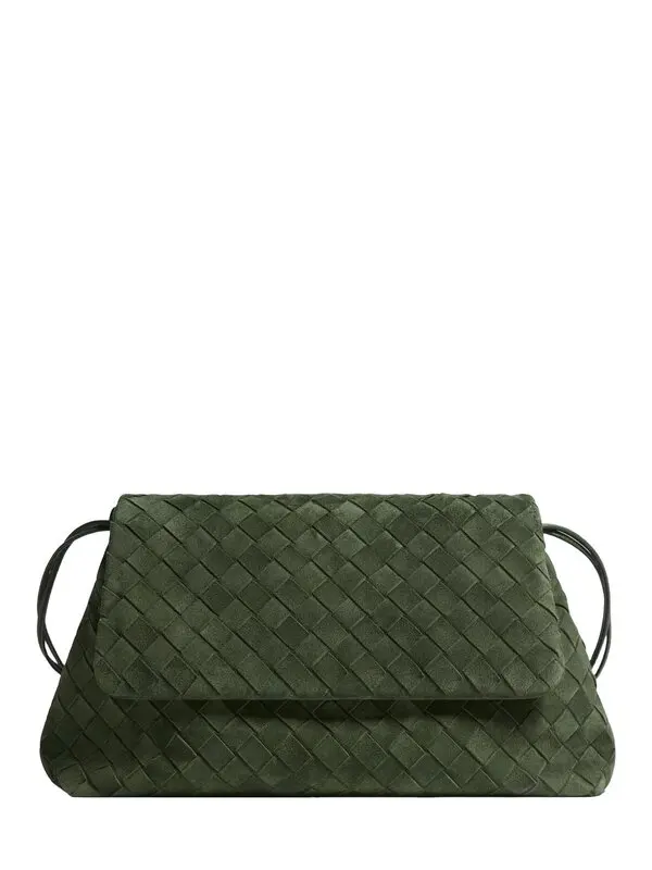 Bottega Veneta Giorno Woven Shoulder Bag - Black