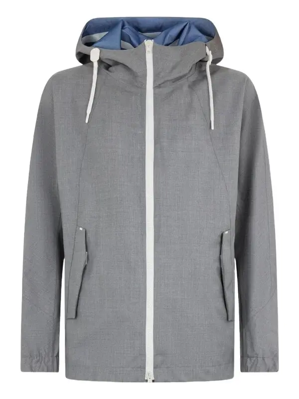 Herno Adjustable Hood Zip Hooded Jacket - Gray