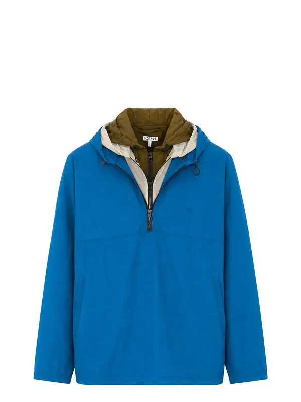 Loewe Anorak In Technical Shell With Double L Embroidery - Blue