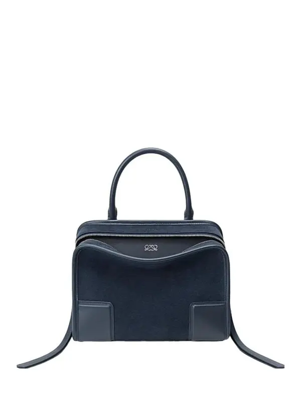Loewe Small Amazona 180 Bag In Suede - Black