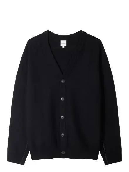 Paul Smith Textured Merino Wool Cardigan - Black