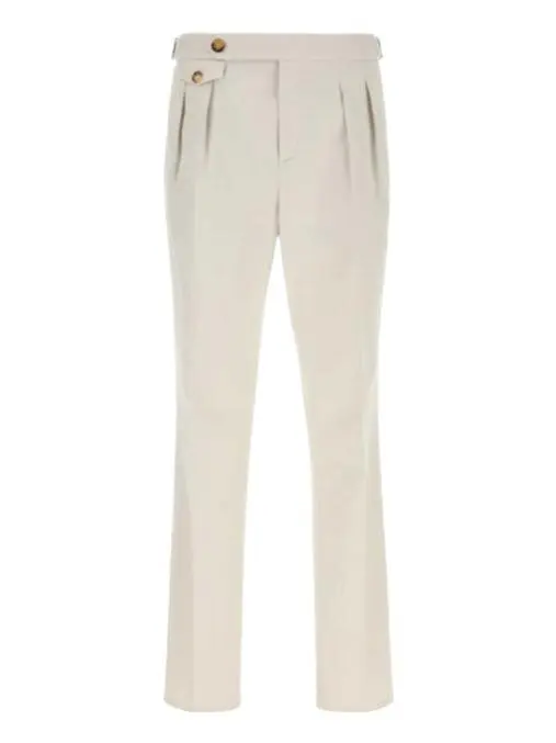 Brunello Cucinelli Pleated Straight-leg Trousers - White