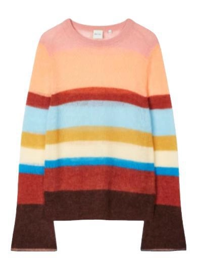 Paul Smith Flared Sleeve Striped Knitted Sweater - Multicolor