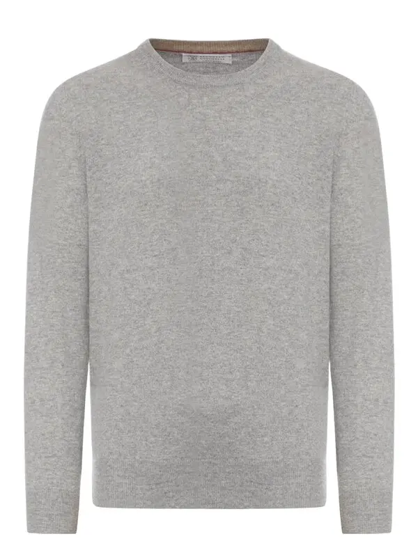 Brunello Cucinelli Crew Neck Long-sleeved Knitwear - Gray