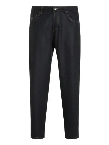 Brunello Cucinelli Logo Patch Straight-leg Jeans - Black