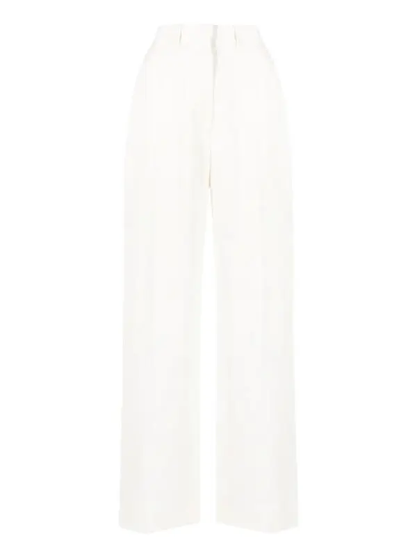 Casablanca High-waisted Casual Trousers - White