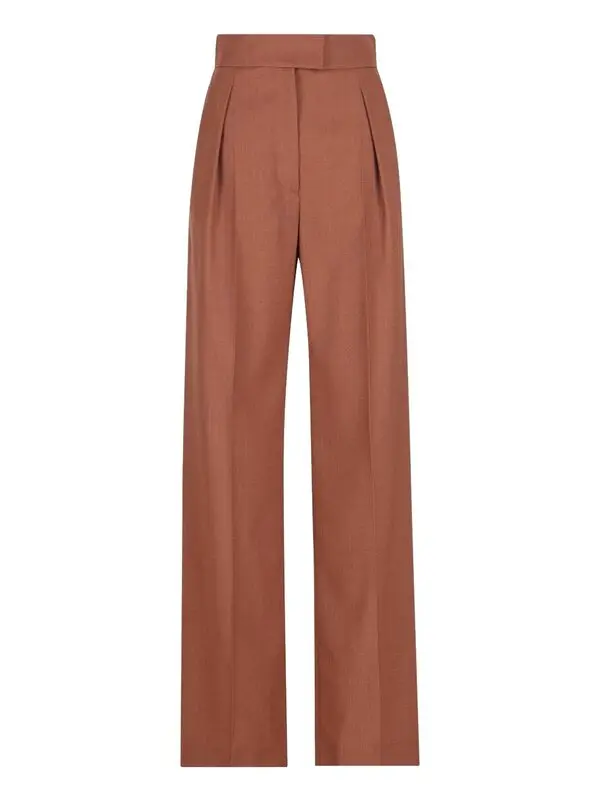 Valentino Garavani Pleated Tailored Trousers - Brown