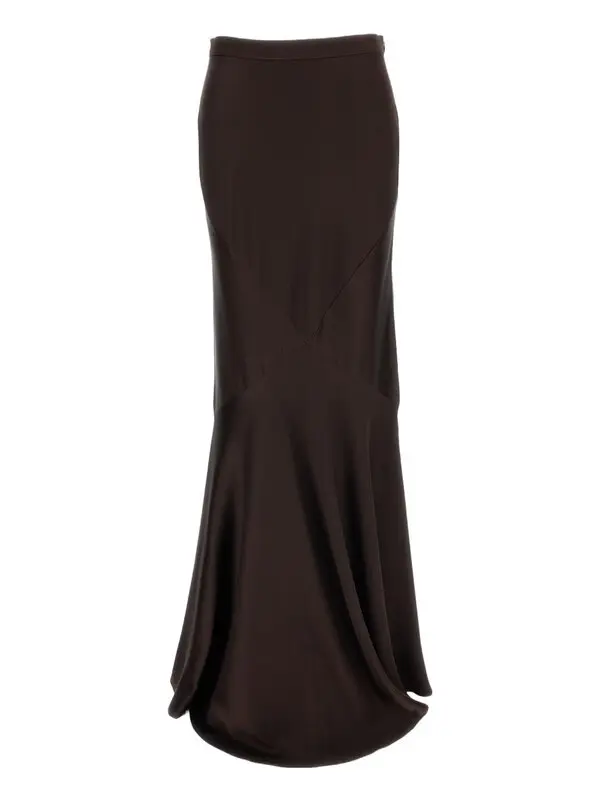 Max Mara Side-zip Maxi Skirt - Brown