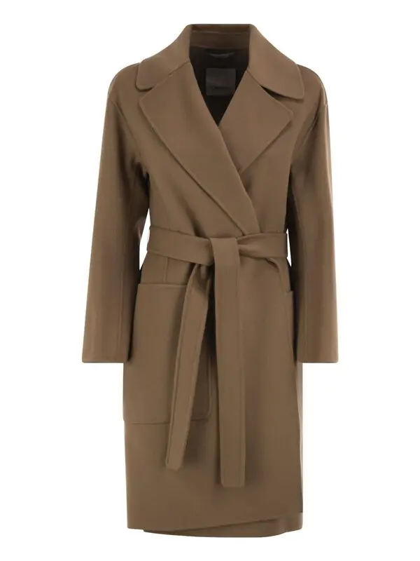 Max Mara Belted Wrap Coat - Brown