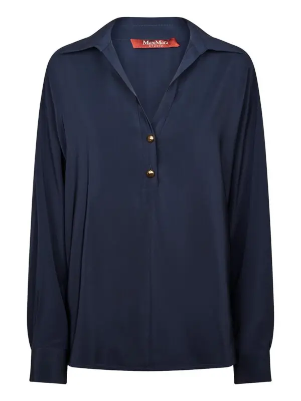 Max Mara Classic Collar Polo Top - Blue