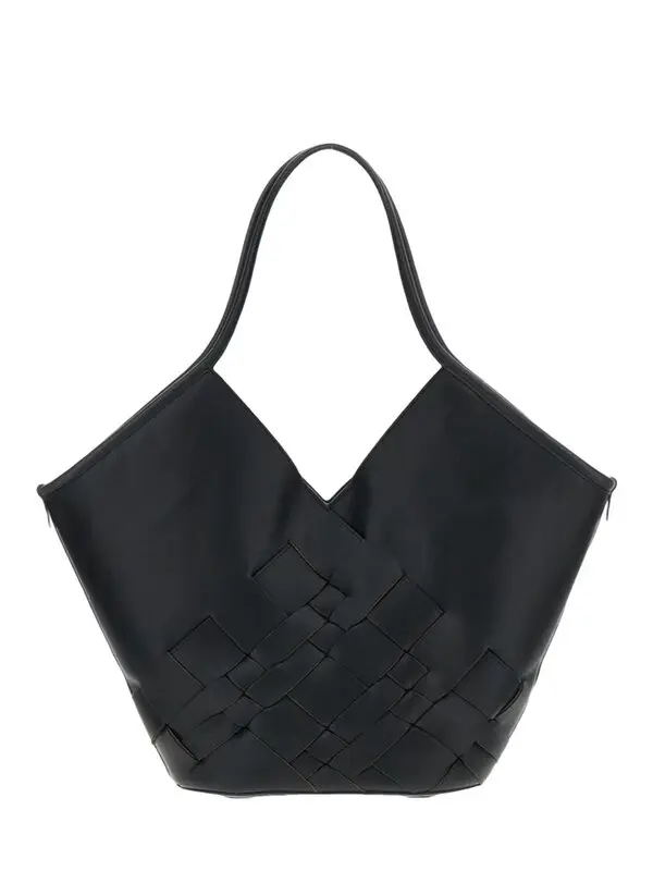 Hereu Woven Leather Tote Bag - Black