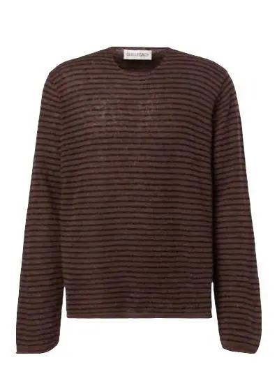 Our Legacy Striped Crew Neck Pullover - Black