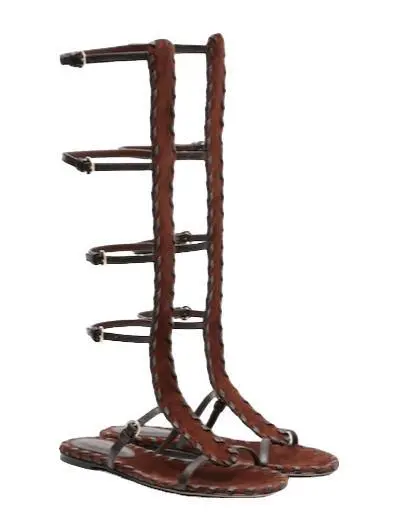 GIANVITO ROSSI Suede Gladiator Sandals - Brown