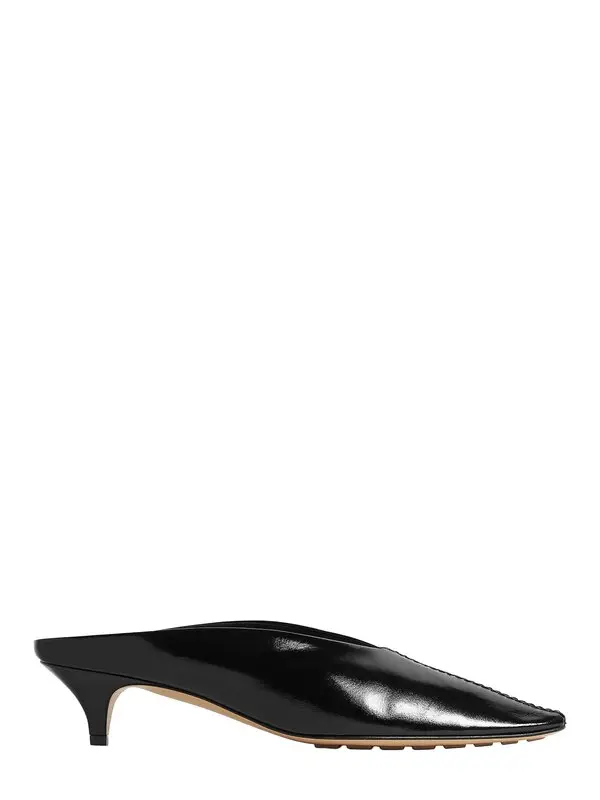 Bottega Veneta Lambskin Vesta Heeled Mules - Black