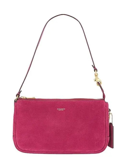 COACH Suede Plaza Bag - Dark Fuchsia