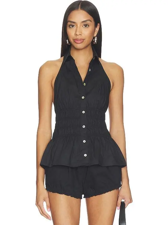 NIA Angelo Halter Top - Black