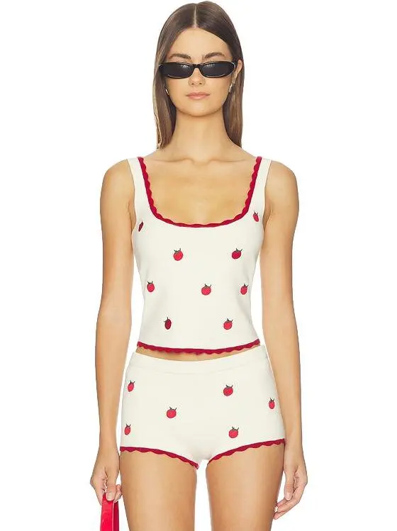 Majorelle Emmile Tomato Tank - Ivory Multi