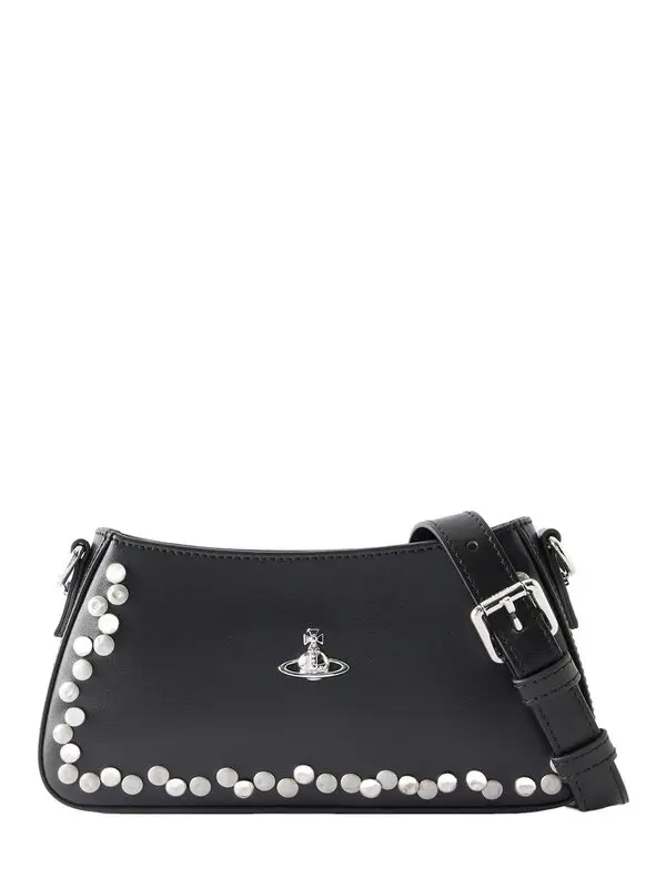 VIVIENNE WESTWOOD Tasha Studded Leather Shoulder Bag - Black