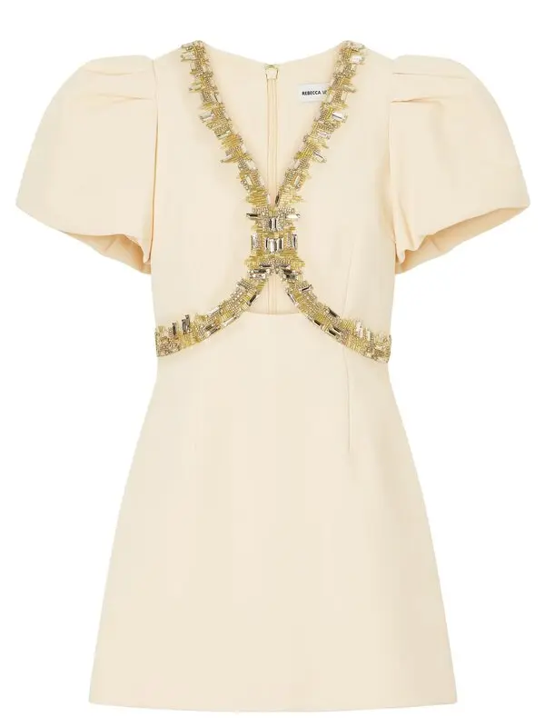 Rebecca Vallance Alexandrite Embellished Mini Dress - Yellow