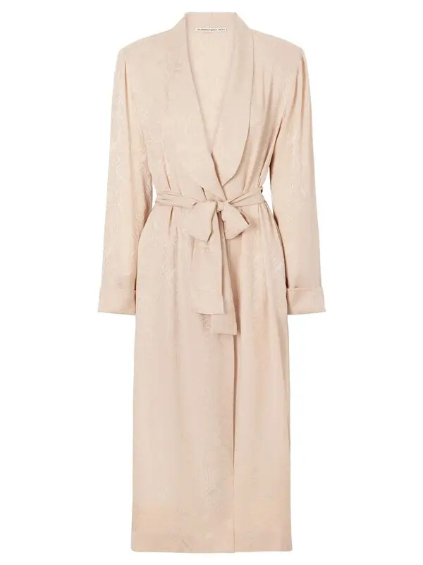 Alessandra Rich Belted Silk-moiré Midi Dress - Pink