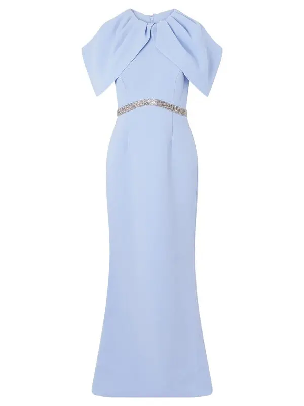 Rebecca Vallance One-shoulder Embellished Cady Maxi Dress - Blue