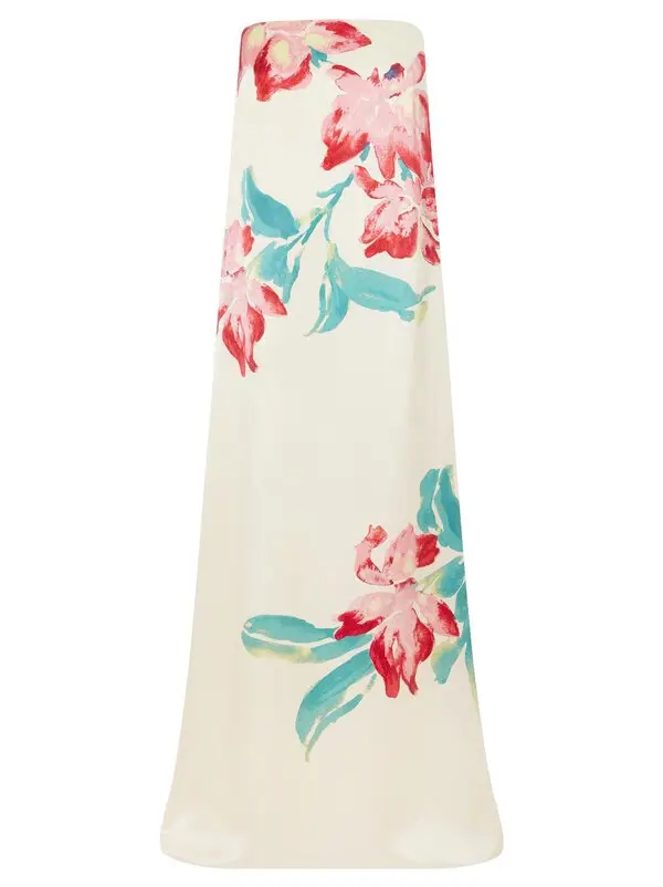 Rebecca Vallance Sunblush Bloom Floral-print Silk Gown - Yellow