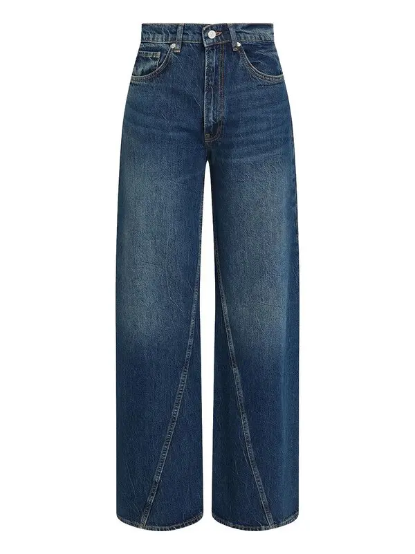 ANINE BING Brie High-rise Wide-leg Jeans - Mid Denim