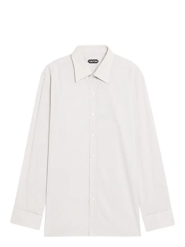 TOM FORD Cottonjacquard Shirt - Light Gray