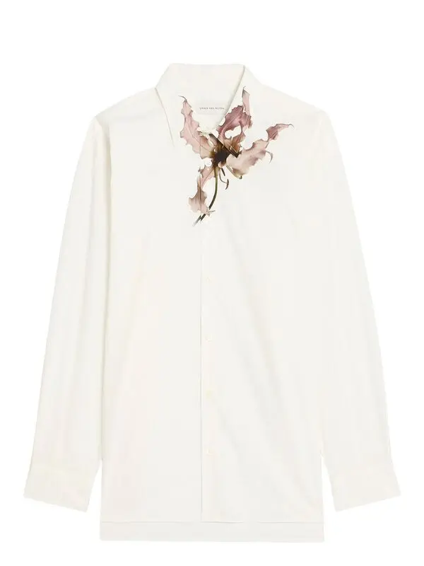 Dries Van Noten Floralprint Cottonpoplin Shirt - Off-white