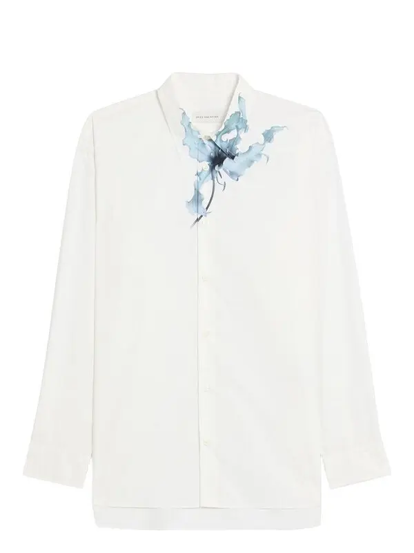 Dries Van Noten Floralprint Cottonpoplin Shirt - White