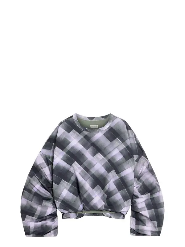 Dries Van Noten Oversized Ruched Printed Cotton-jersey Sweatshirt - Lilac
