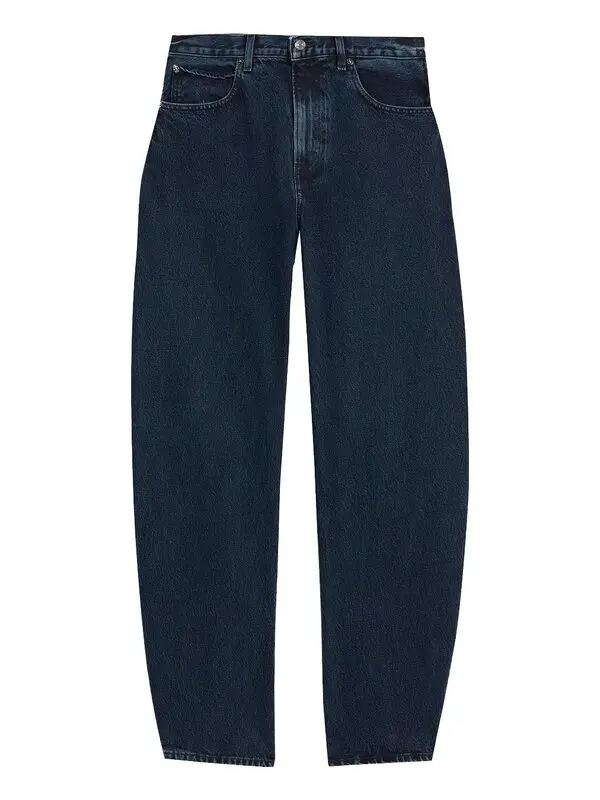 FRAME The Bubble Highrise Barrelleg Jeans - Dark Denim