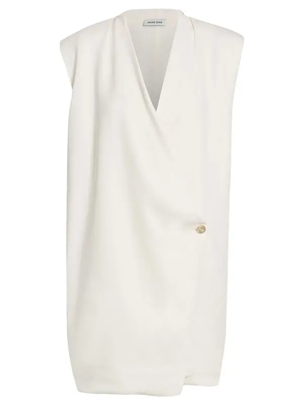 ANINE BING Crepe Mini Dress - Ivory