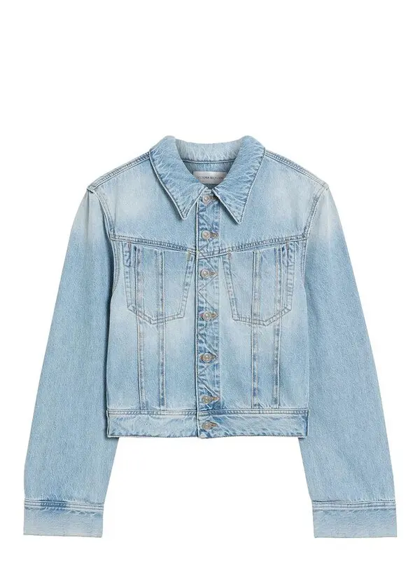 Victoria Beckham Cropped Denim Jacket - Light Denim