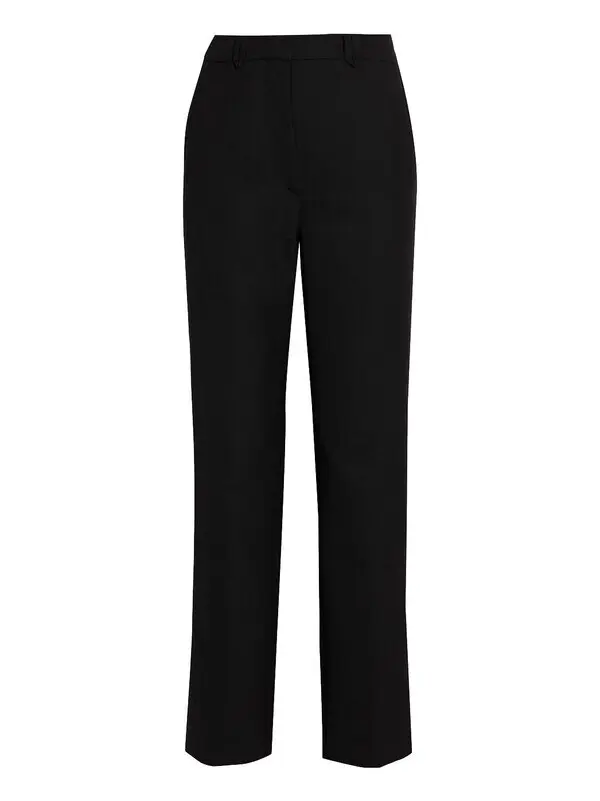ANINE BING Crepe Straight-leg Pants With Slit Cuffs - Black