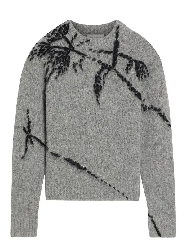 Dries Van Noten Intarsia Alpaca-blend Sweater - Gray