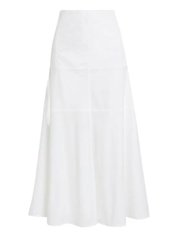 Victoria Beckham Paneled Cotton-poplin Maxi Skirt - White