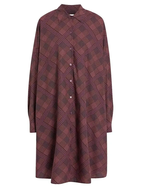 Dries Van Noten Printed Cotton Poplin Shirt Dress - Dark Brown