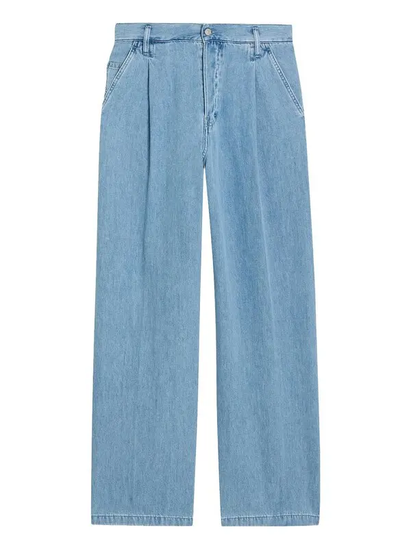 Dries Van Noten Wide-leg Pleated Denim Jeans - Light Denim