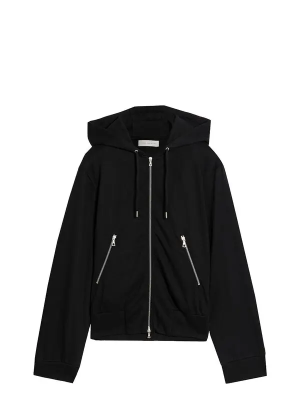 Dries Van Noten Cotton-jersey Zip-up Hoodie - Black