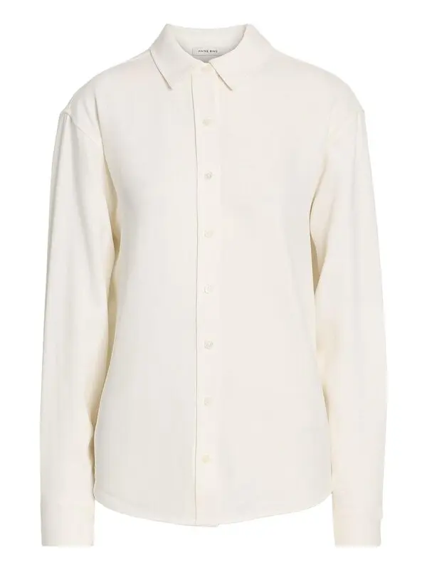 ANINE BING Braxton Crepe Shirt - Ivory