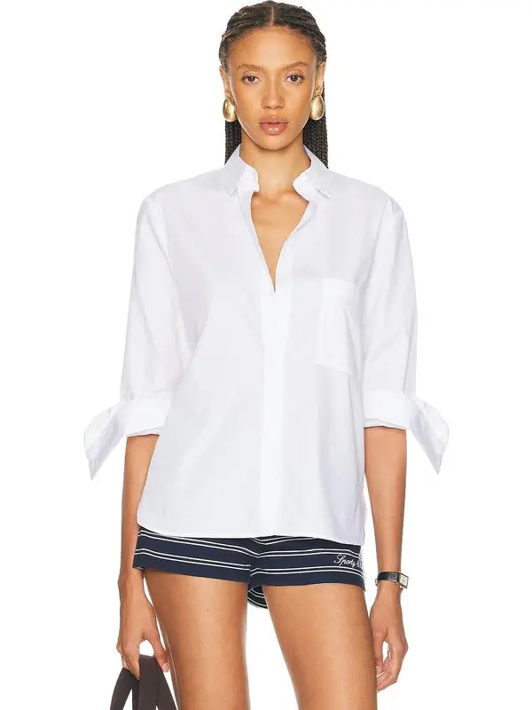 TWP Next Morning" Cotton Poplin Button-down Shirt - White